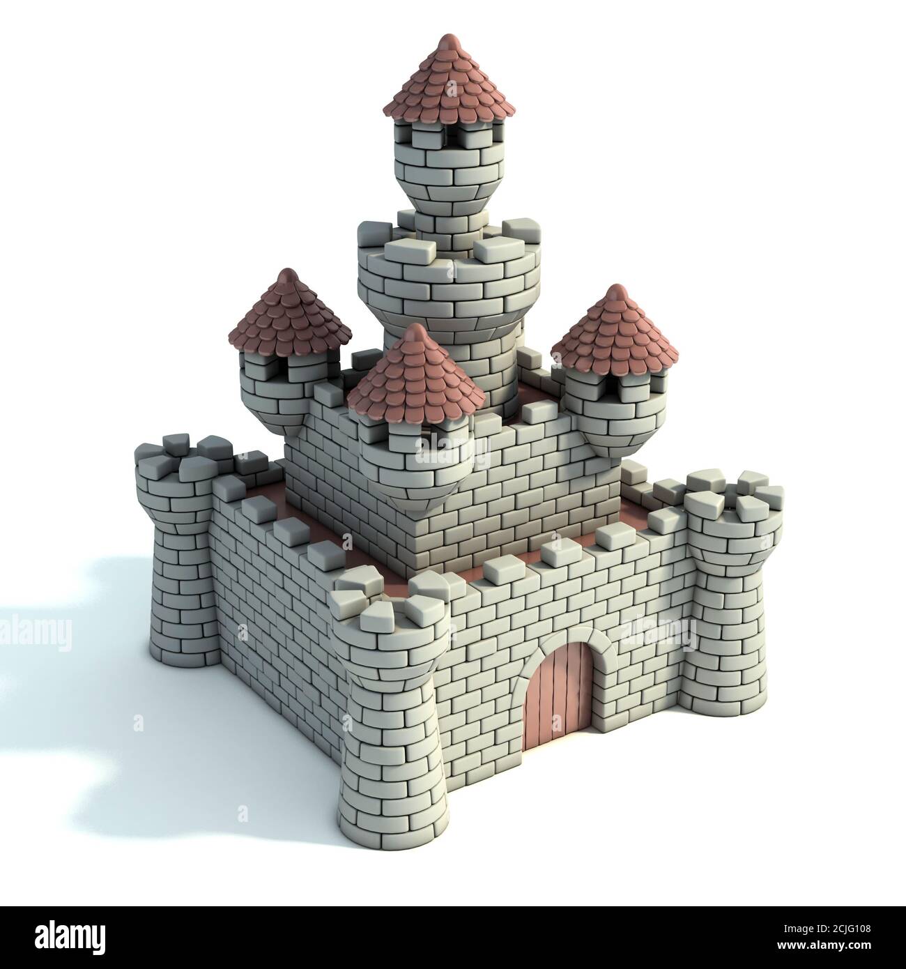 cartoon style castle 3d illustration Stock Photo - Alamy