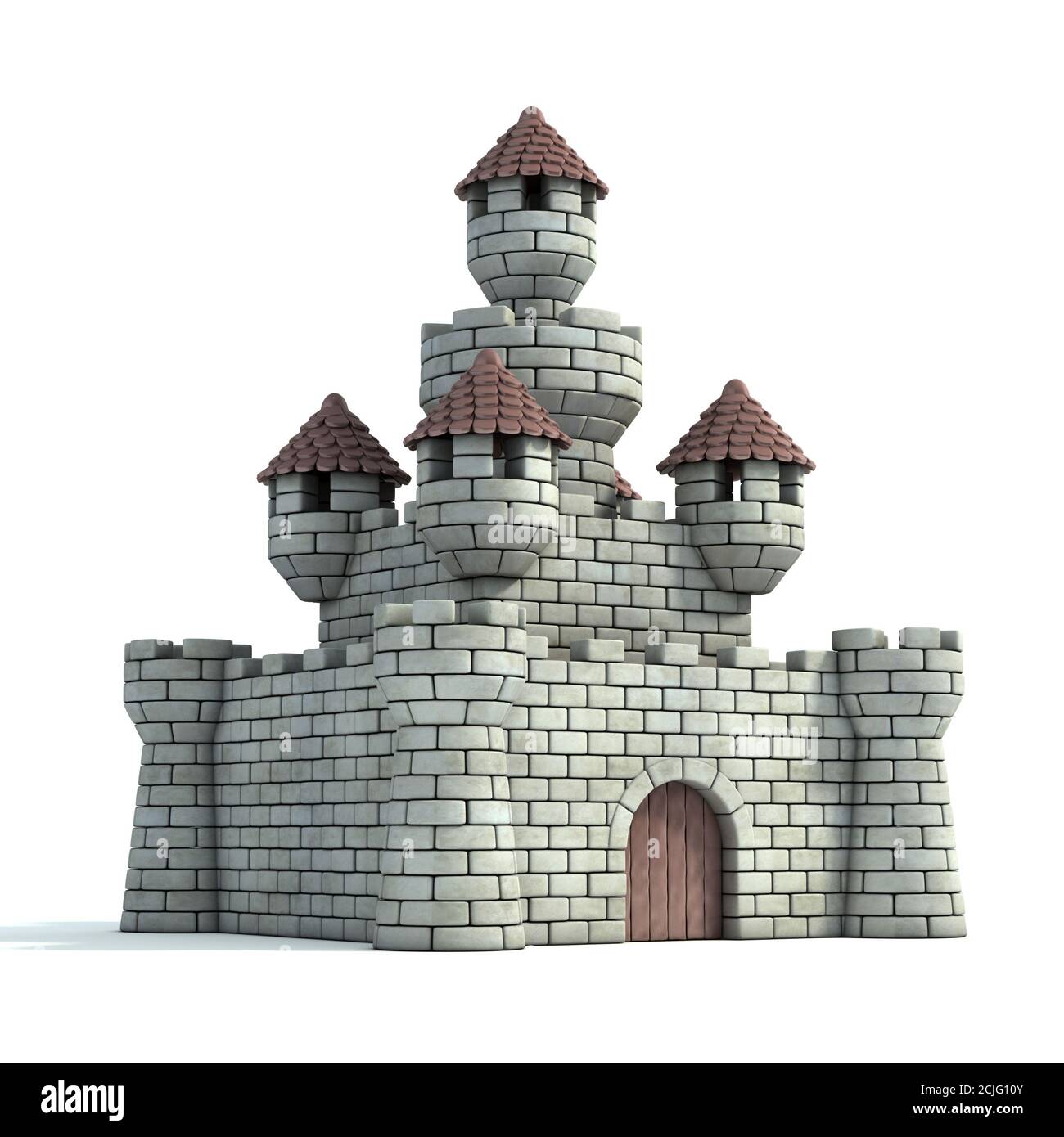cartoon style castle 3d illustration Stock Photo - Alamy