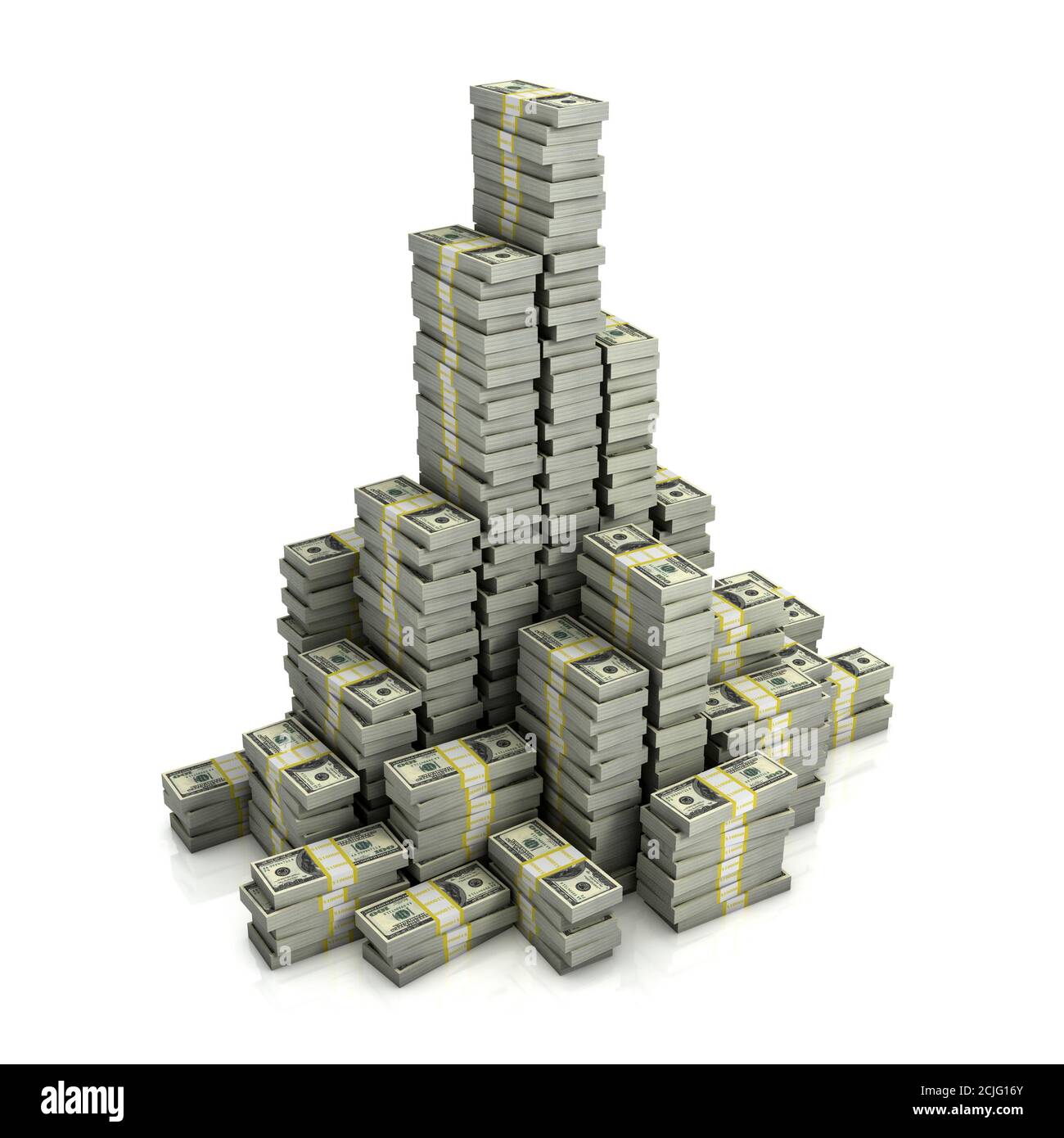dollar stacks on white background Stock Photo - Alamy