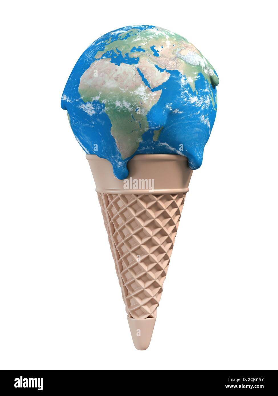 ice cream earth melts - global warming 3d concept Stock Photo - Alamy