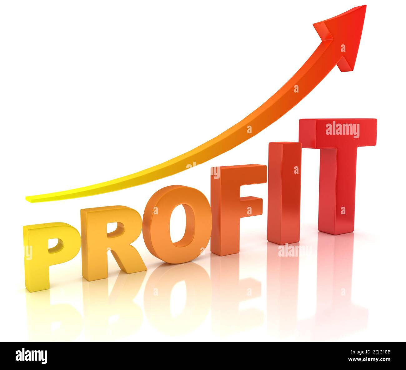 profit graph with arrow rendering Stock Photo - Alamy
