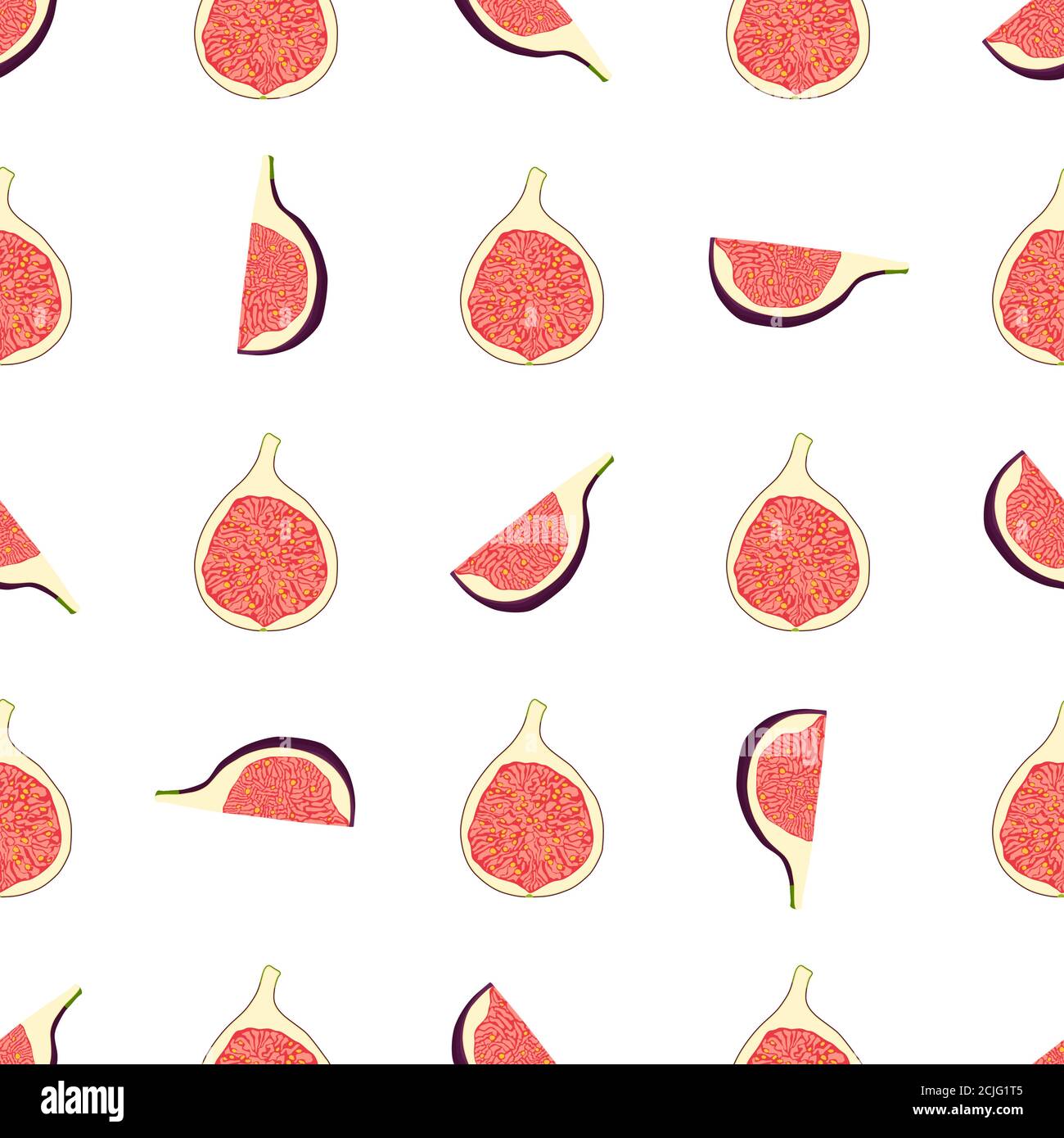 Illustration on theme big colored seamless purple fig, bright fruit ...