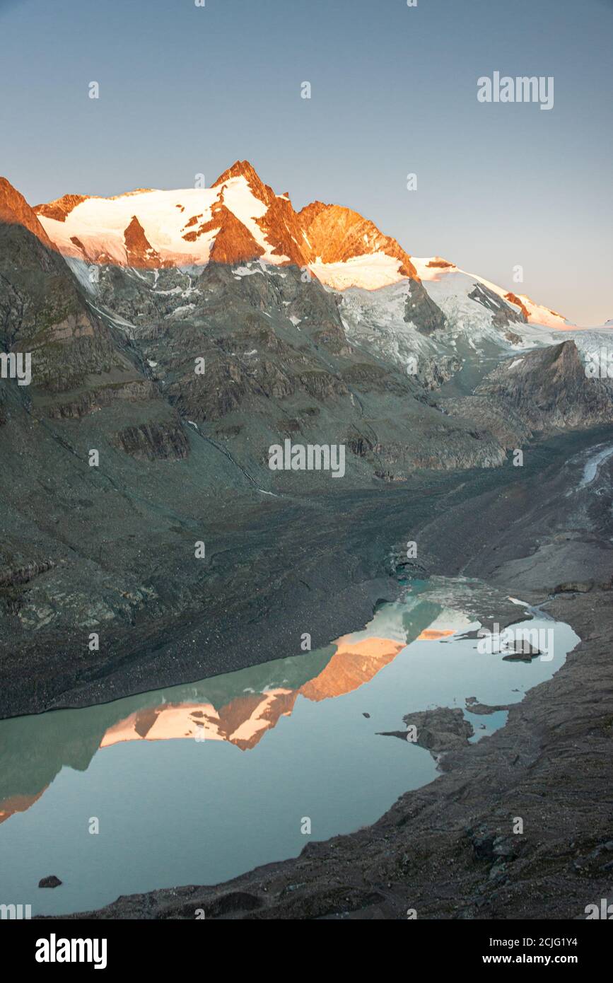 Breathtaking Sunrise over Grossglockner summit, Peak and Pasterze in ...