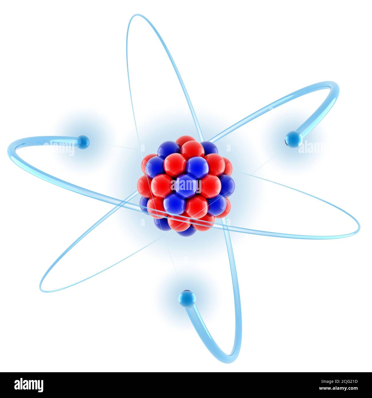 atom on white background 3d illustration Stock Photo - Alamy