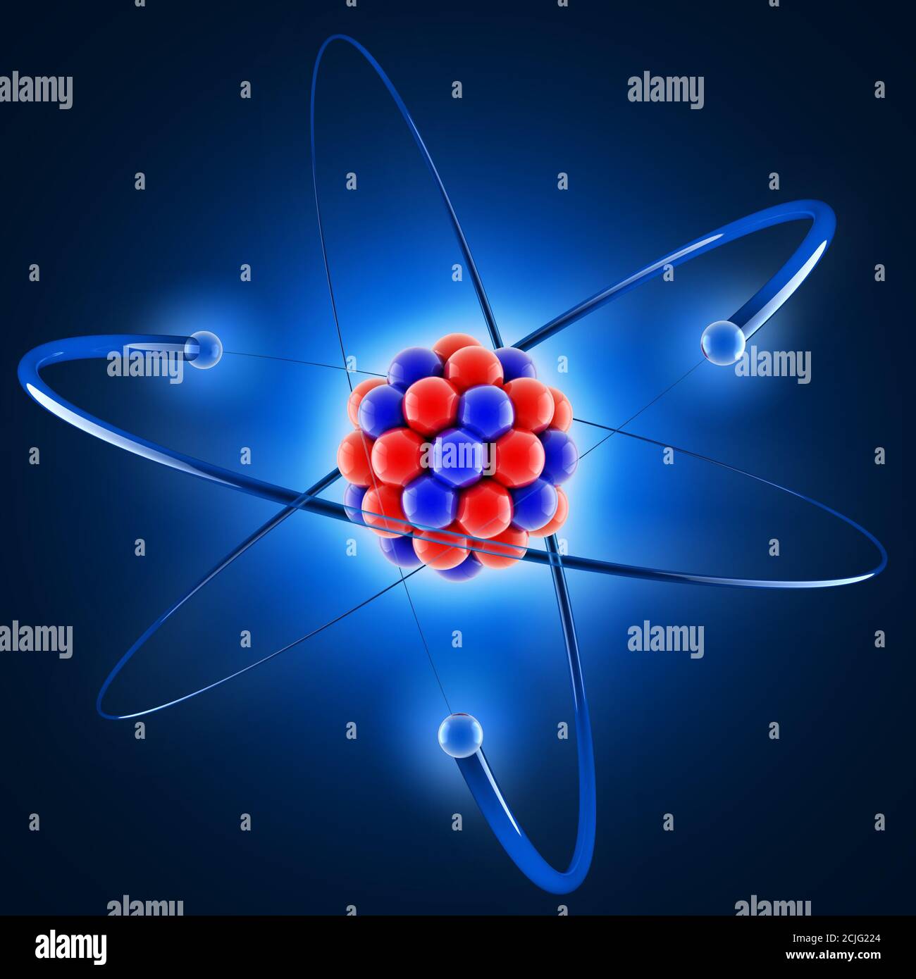 3d render illustration atom hi-res stock photography and images - Alamy