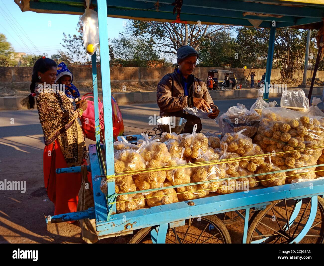 DISTRICT KATNI, INDIA - FEBRUARY 02, 2020: an Asian man selling ...