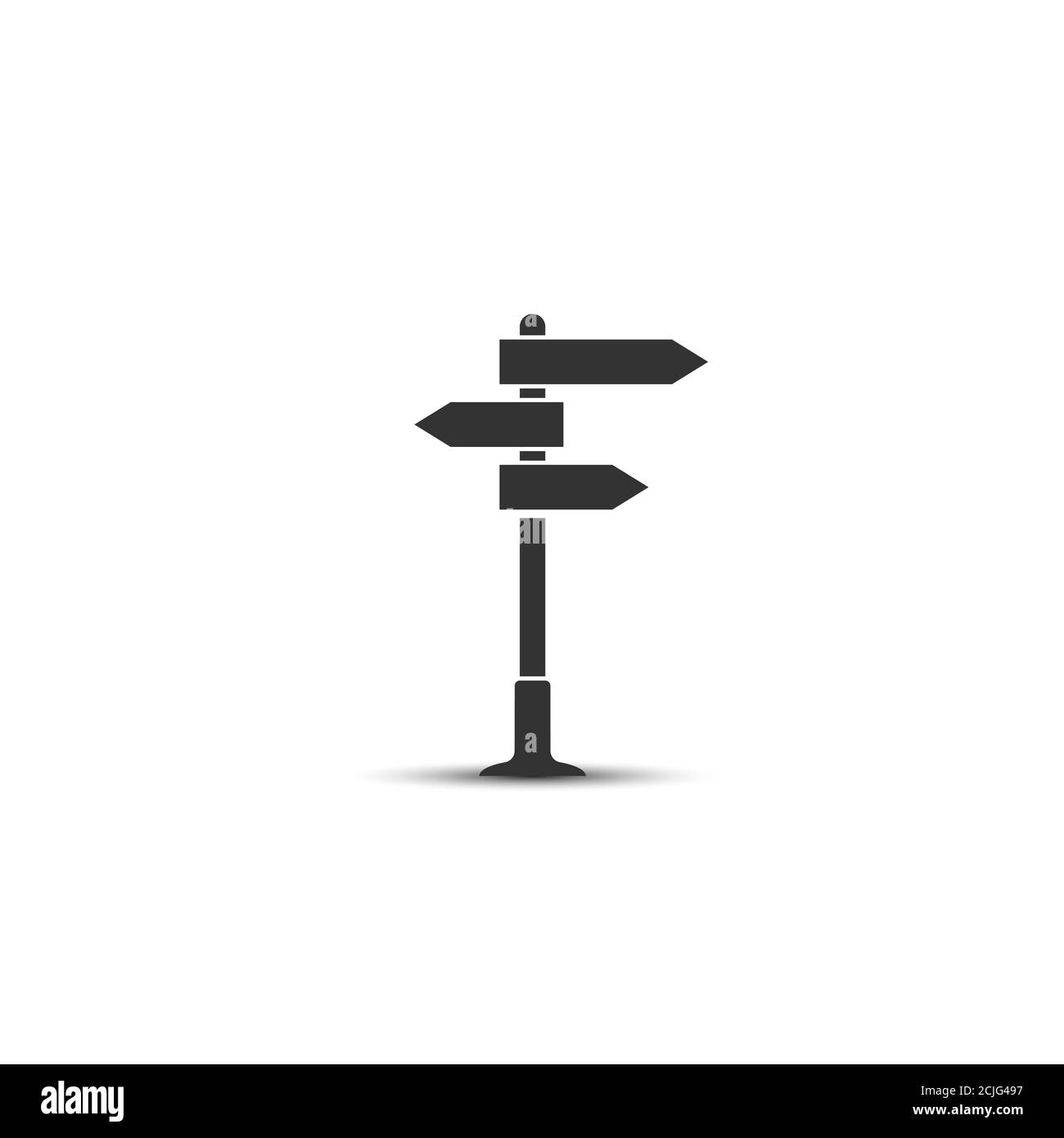 Direction indicator icon with two placemarks. Vector illustration ...