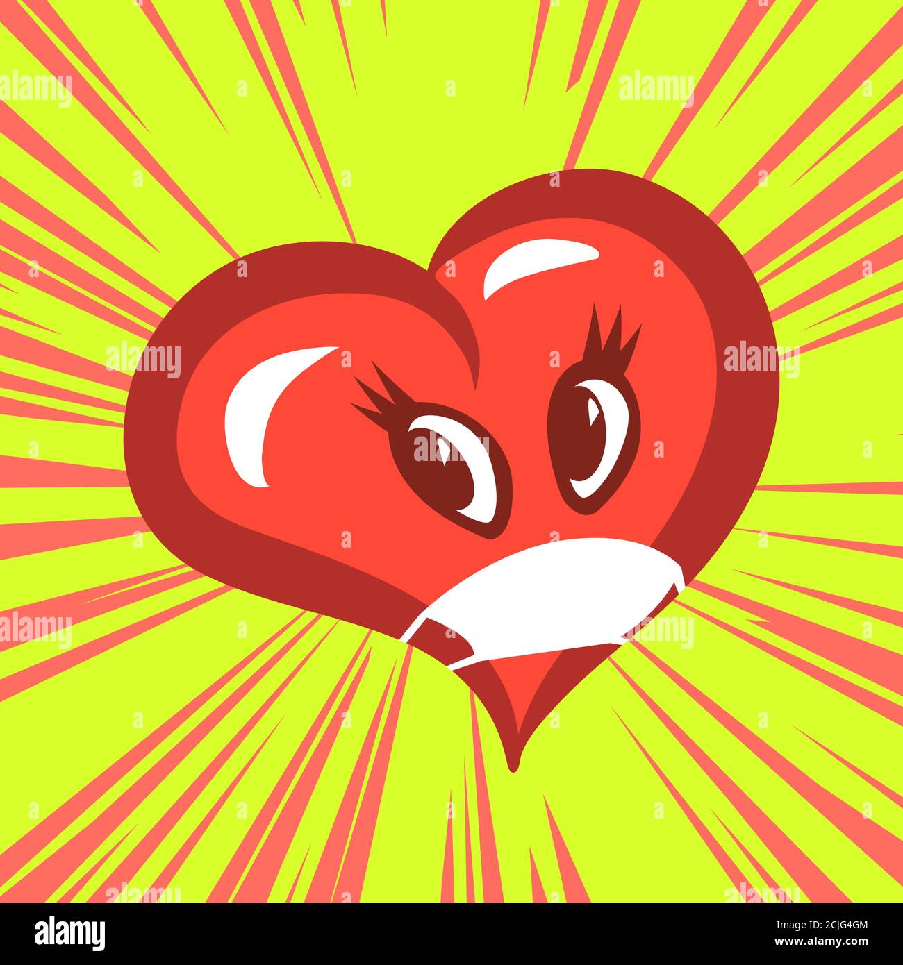 Symbolic masked heart and coronavirus. Danger of kisses and loving hugs ...
