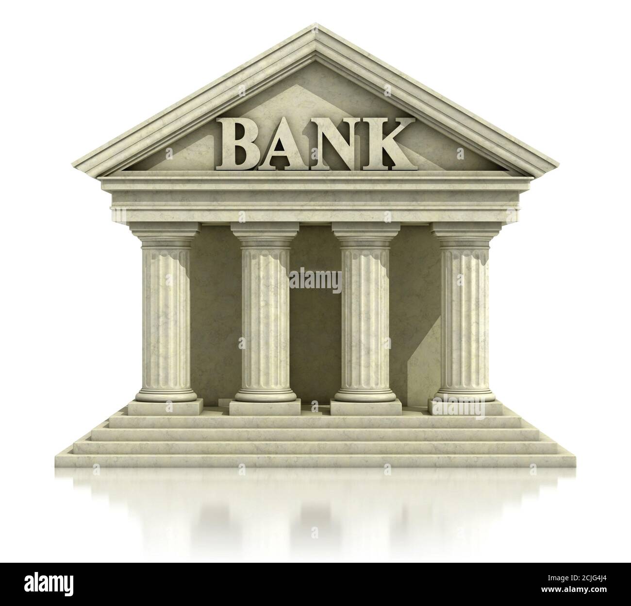 bank 3d icon on white background Stock Photo - Alamy