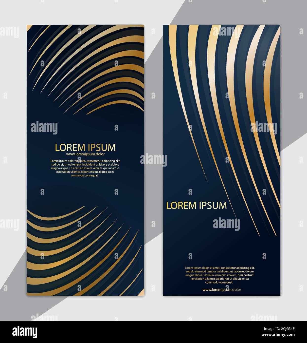 set of dark banners with geometric shapes. Color vector illustration ...