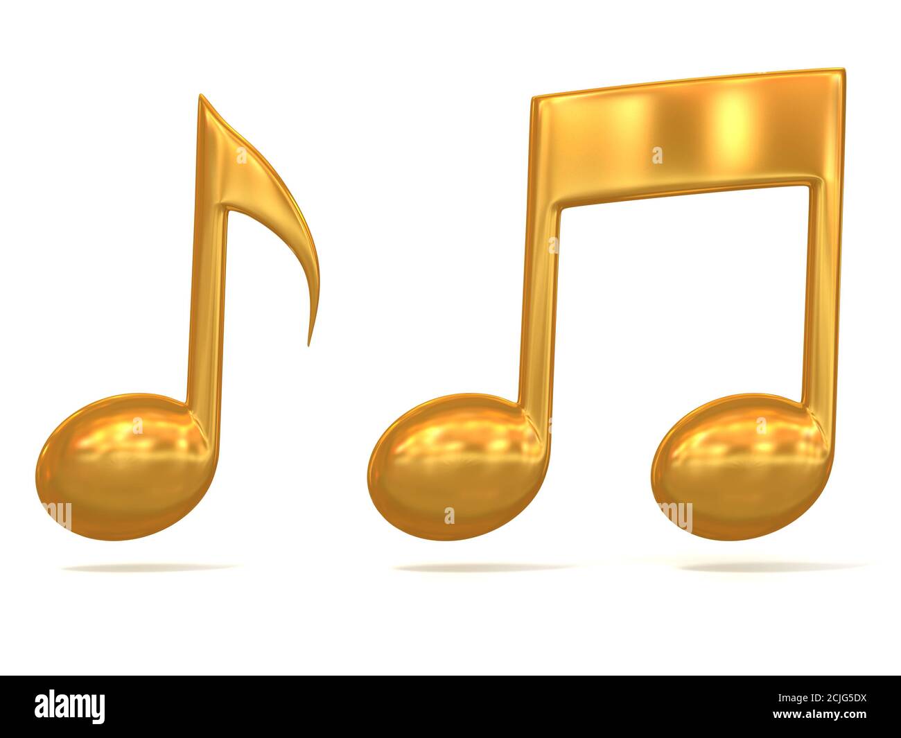 golden music note 3d icons on white background Stock Photo - Alamy
