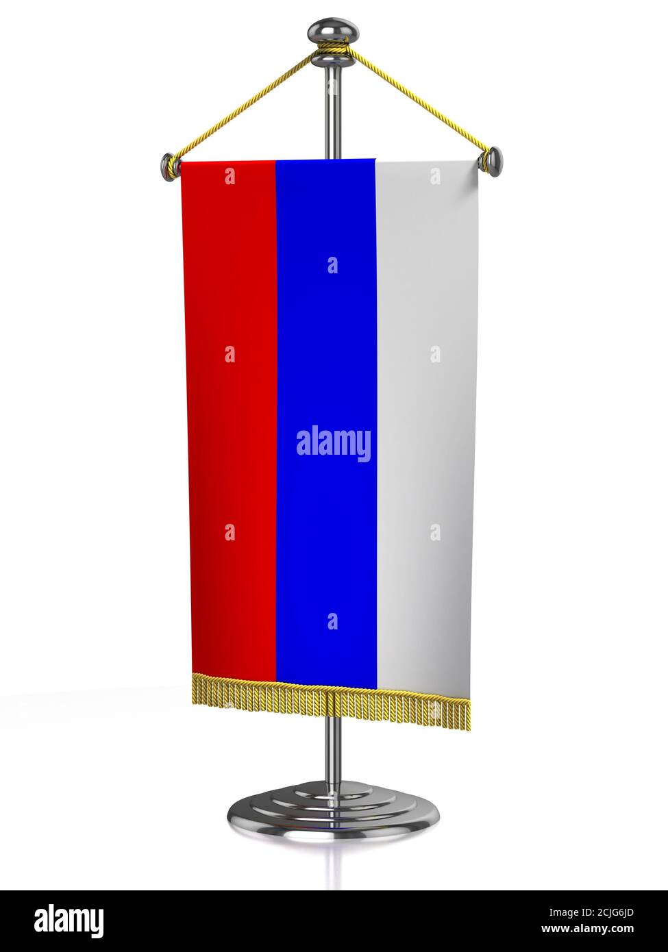 Russian table flag isolated on white Stock Photo - Alamy