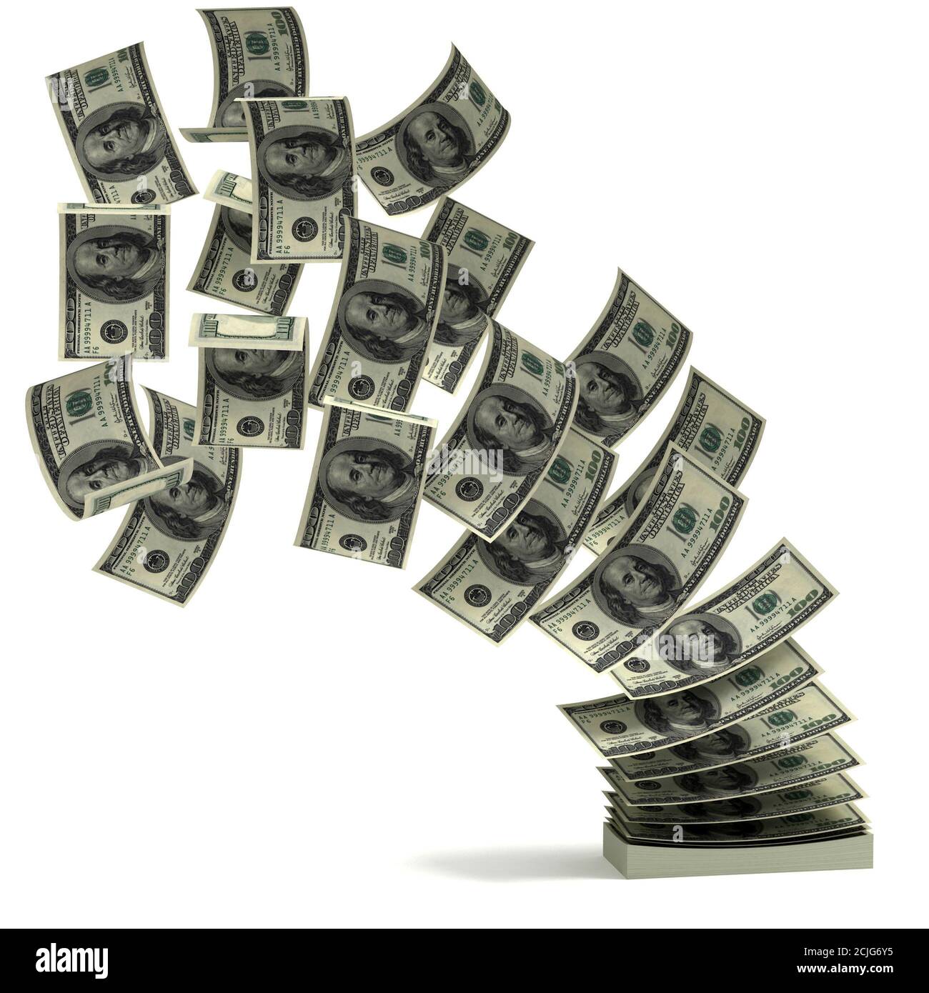 flying dollar bills, money transfer 3d concept Stock Photo - Alamy