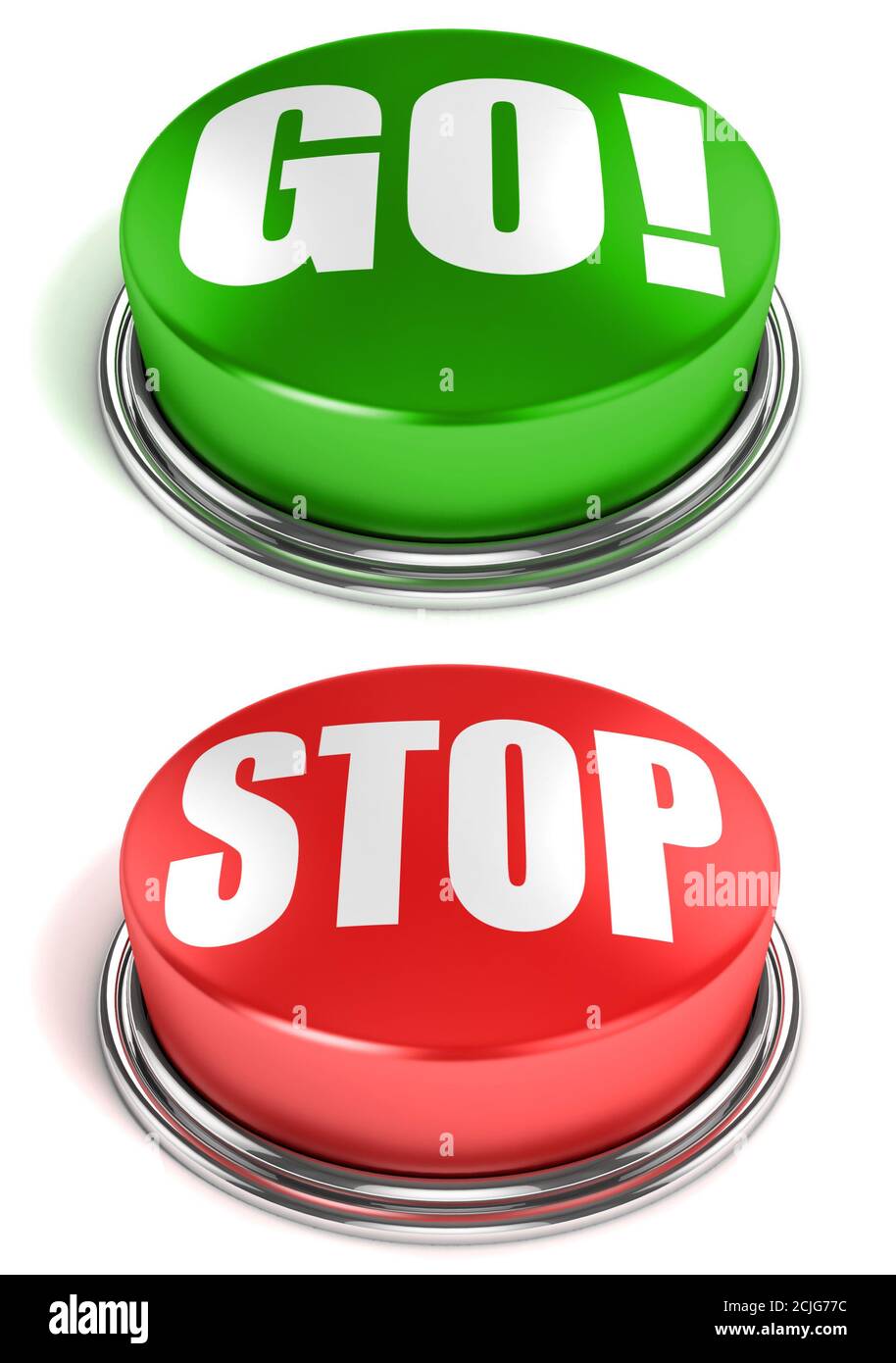 go stop buttons 3d rendering Stock Photo - Alamy