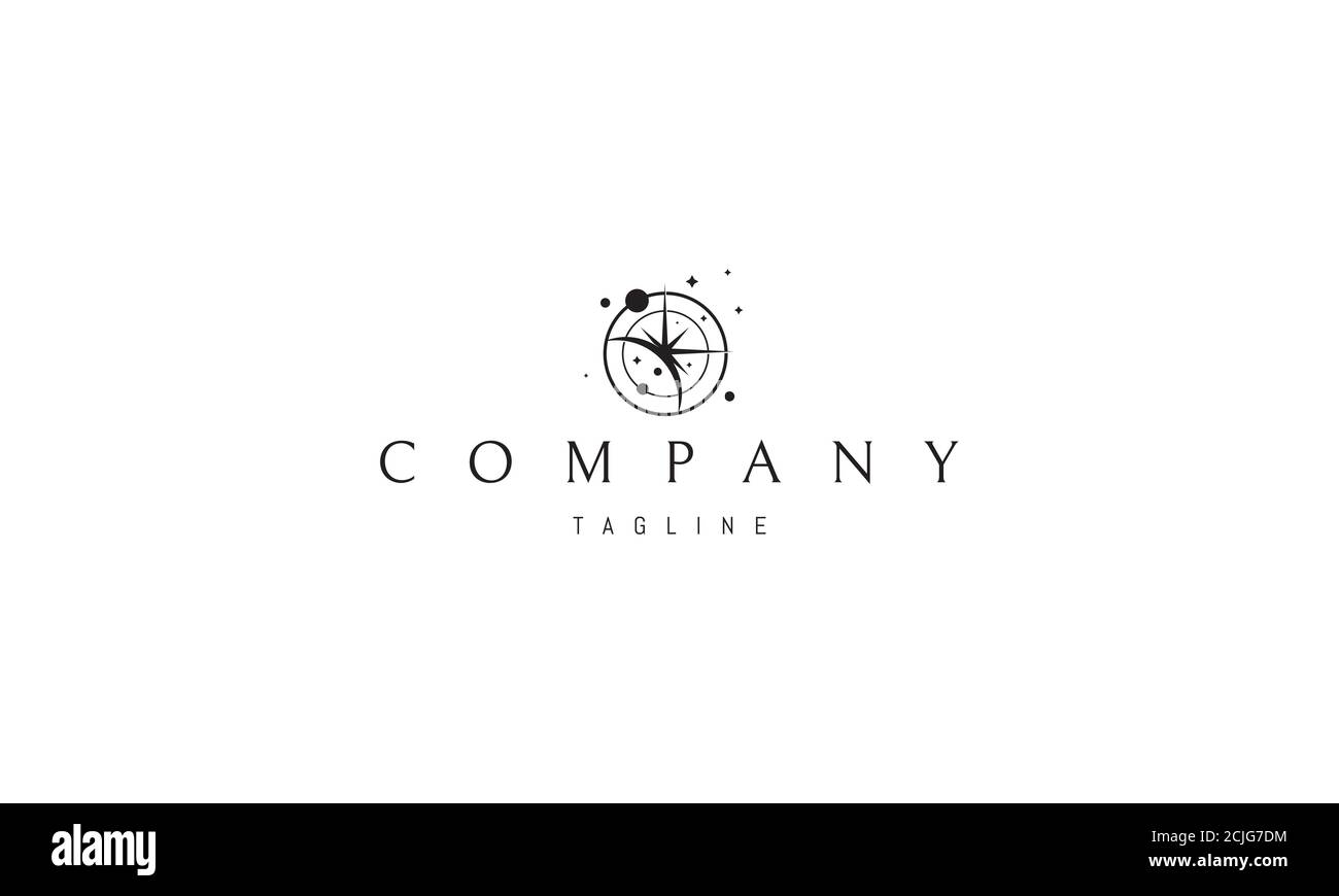 Vector logo design on which an abstract image of the space landscape in ...