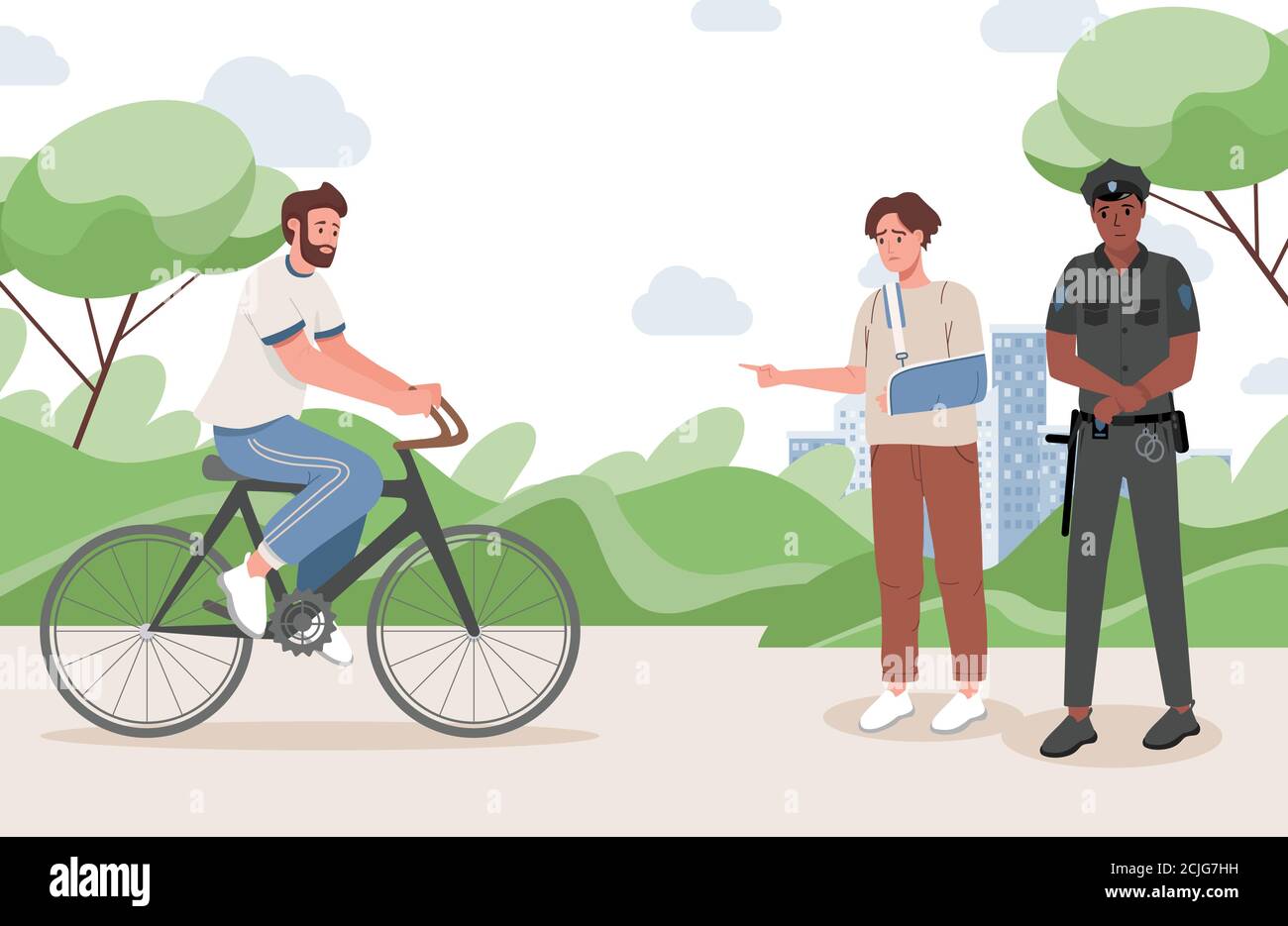 Police officer riding a bike Stock Vector Images - Alamy