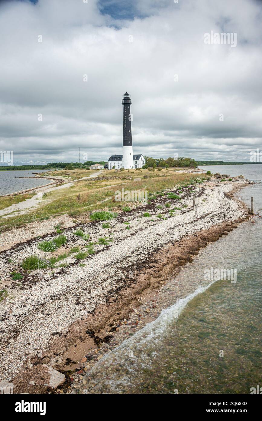 Sightseeing of Saaremaa island. Sõrve lighthouse is a popular landmark ...