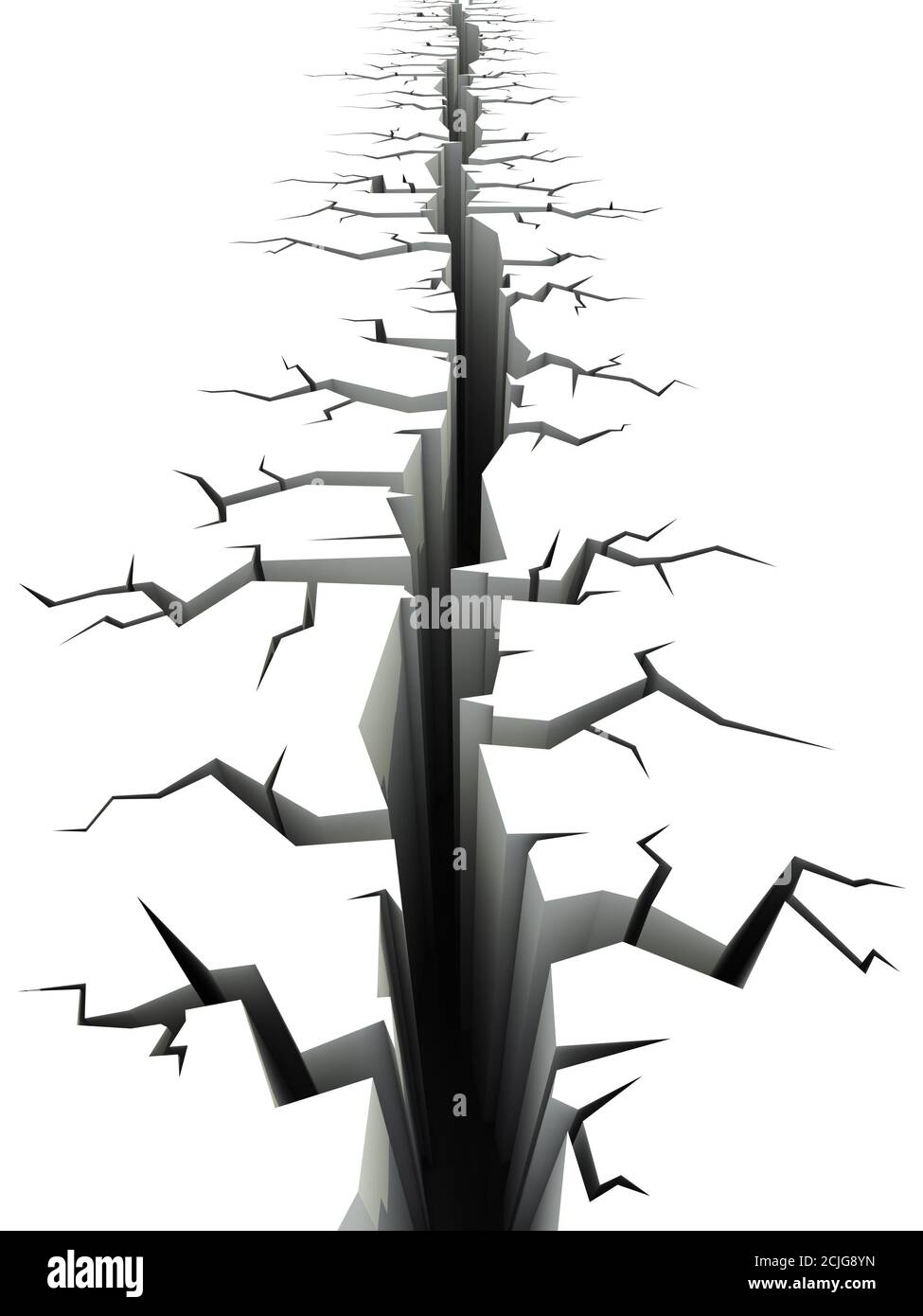 earthquake ground crack 3d rendering Stock Photo - Alamy
