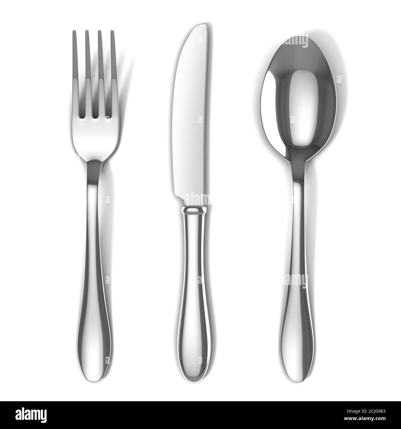 silverware over white background 3d rendering Stock Photo - Alamy