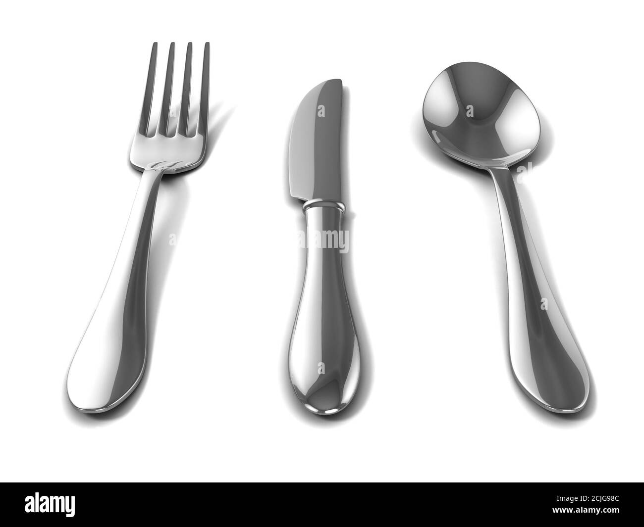 silverware over white background 3d rendering Stock Photo - Alamy