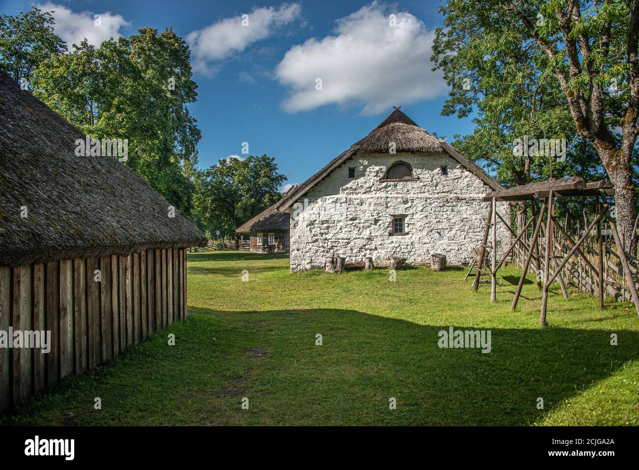Hiiumaa open-air museum Mihkli farm, Estonia. Most of the buildings ...