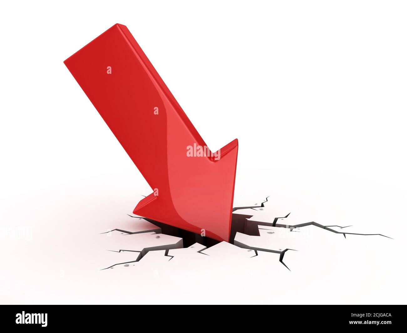 red arrow crash - bankruptcy, financial collapse, depression, failure ...