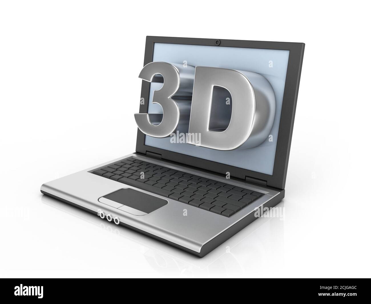 3d ready notebook - 3d letters pop out of the screen Stock Photo - Alamy