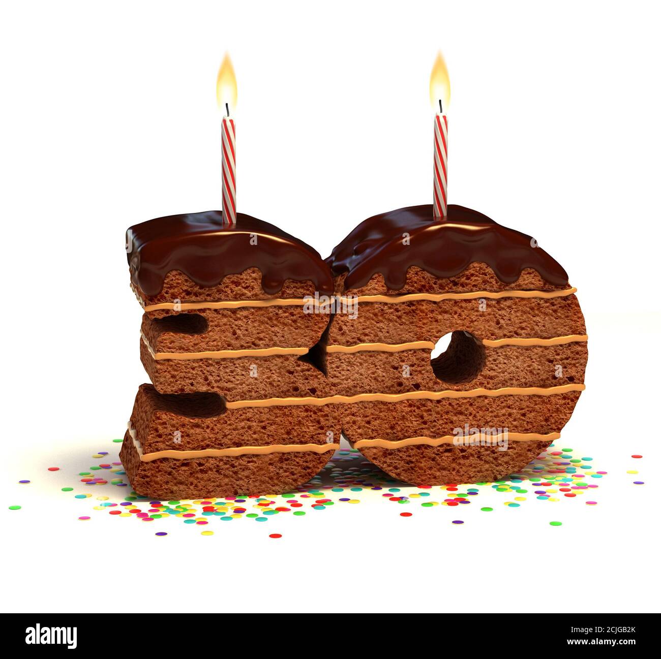 Number chocolate birthday cake lit hi-res stock photography and images ...