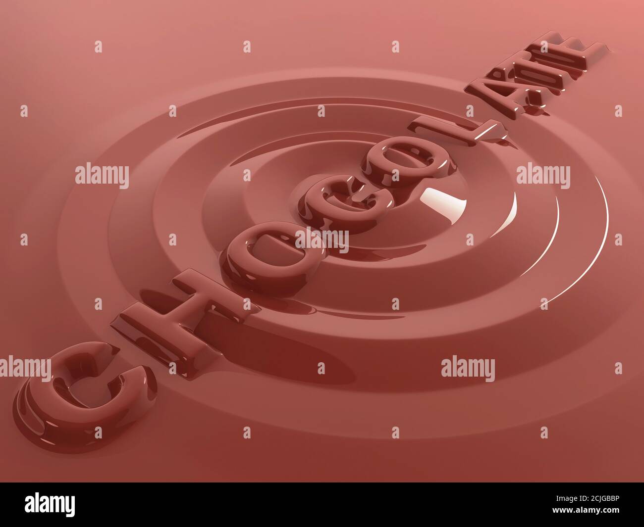 hot liquid chocolate letters abstract 3d background Stock Photo - Alamy