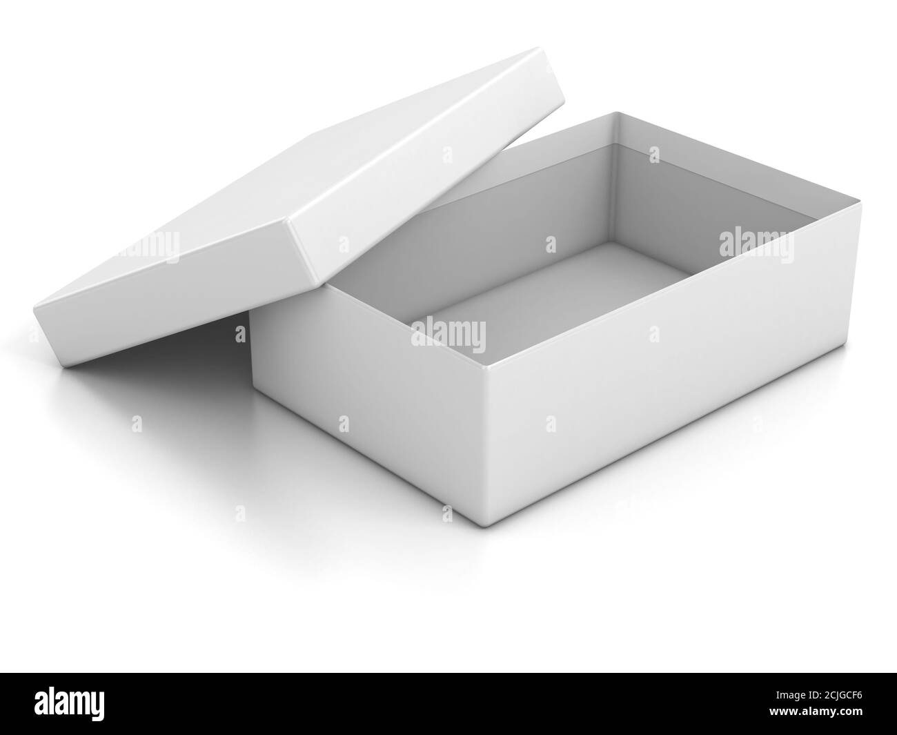 white blank open box isolated over white background Stock Photo - Alamy