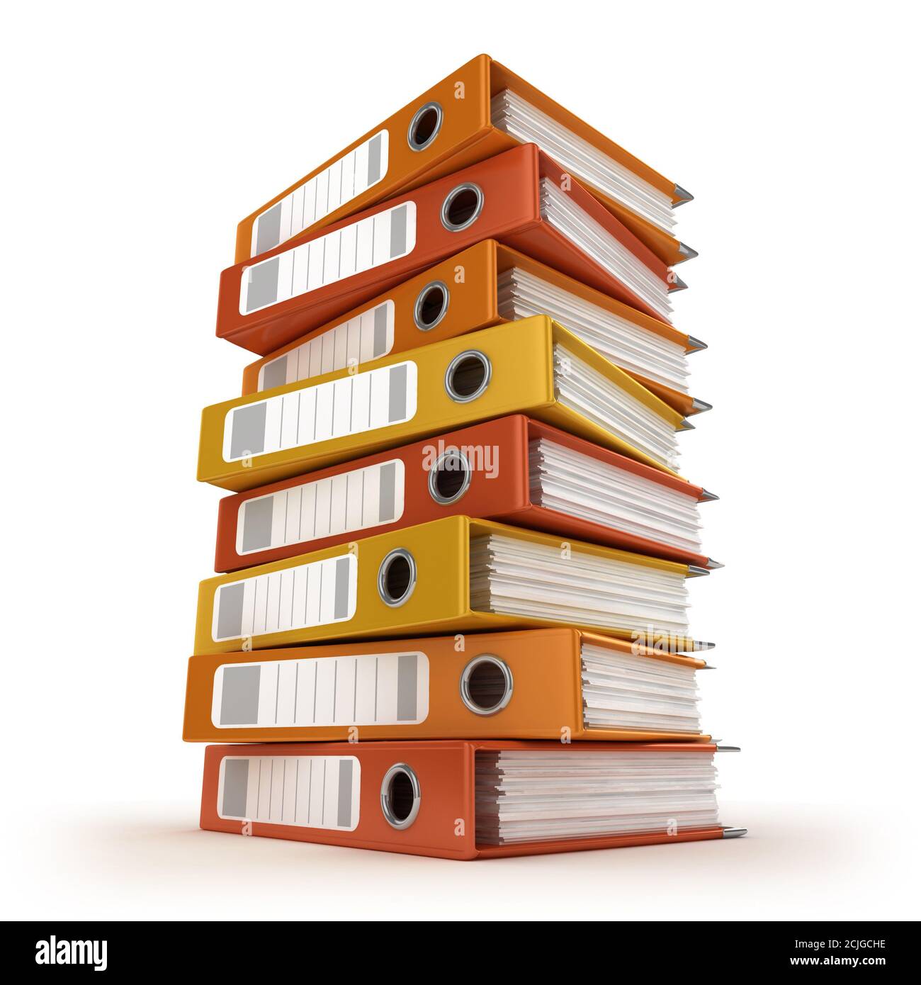 A stack of colorful ring binders isolated on the white background Stock ...