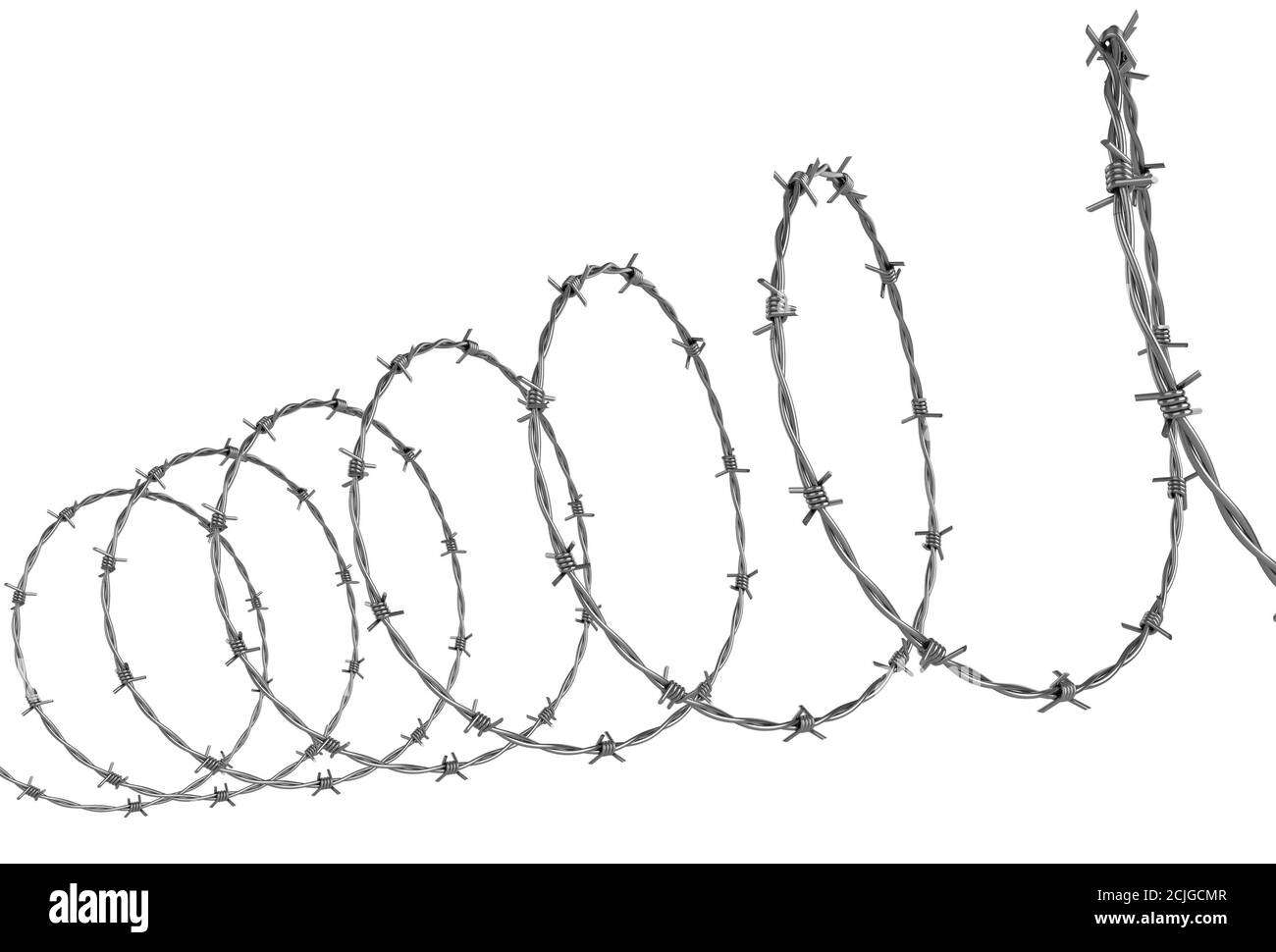 barbed wire 3d illustration isolated over white background Stock Photo ...
