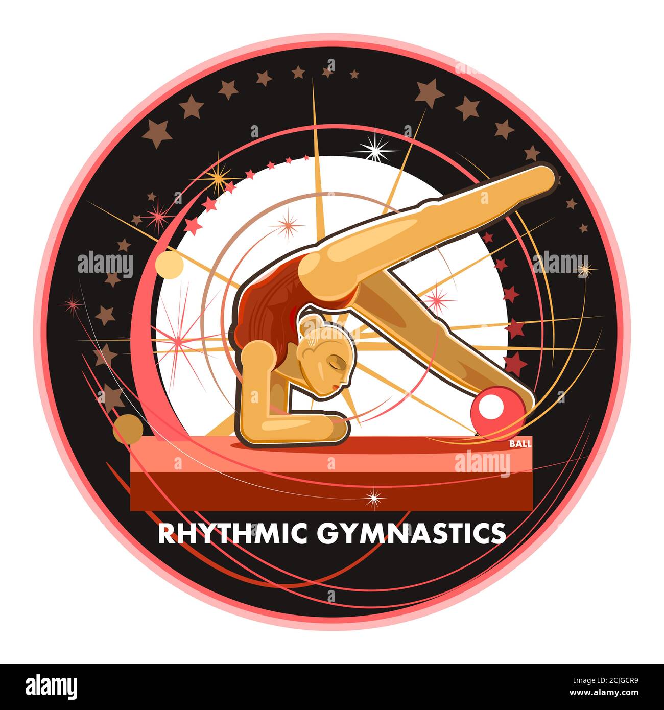 Gymnast performing rhythmic gymnastics Stock Vector Images - Alamy