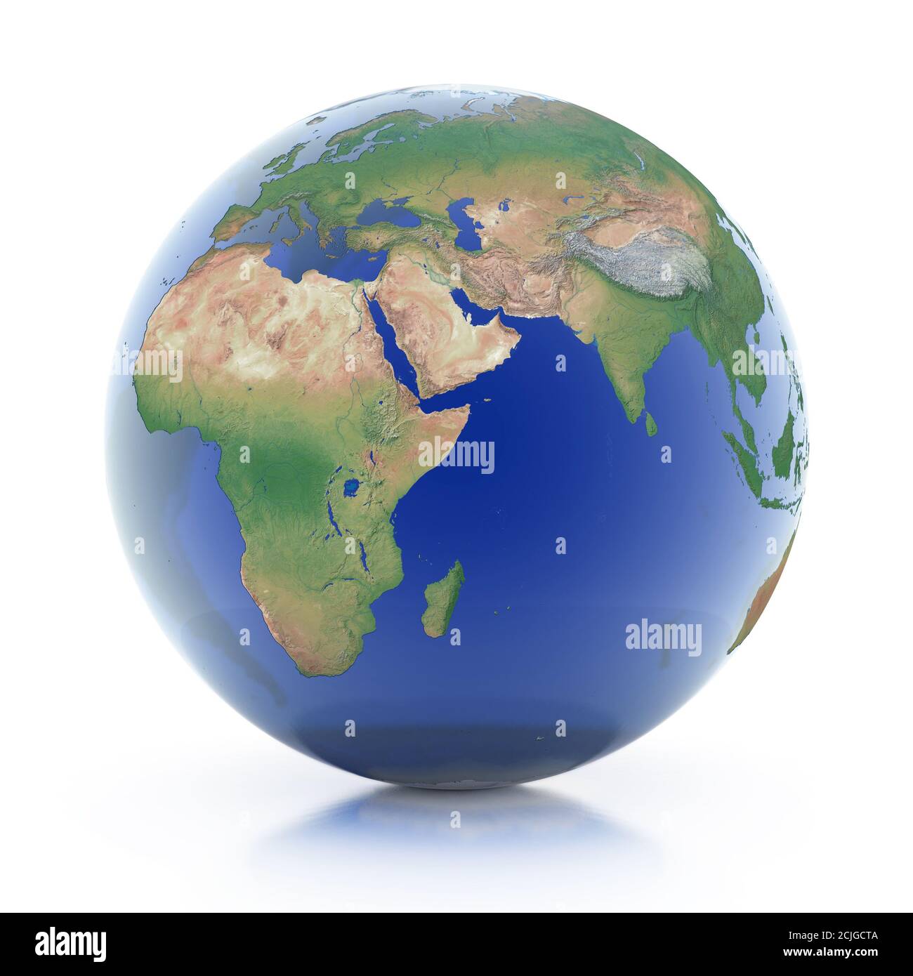 Globe with transparent oceans 3d illustration Stock Photo - Alamy