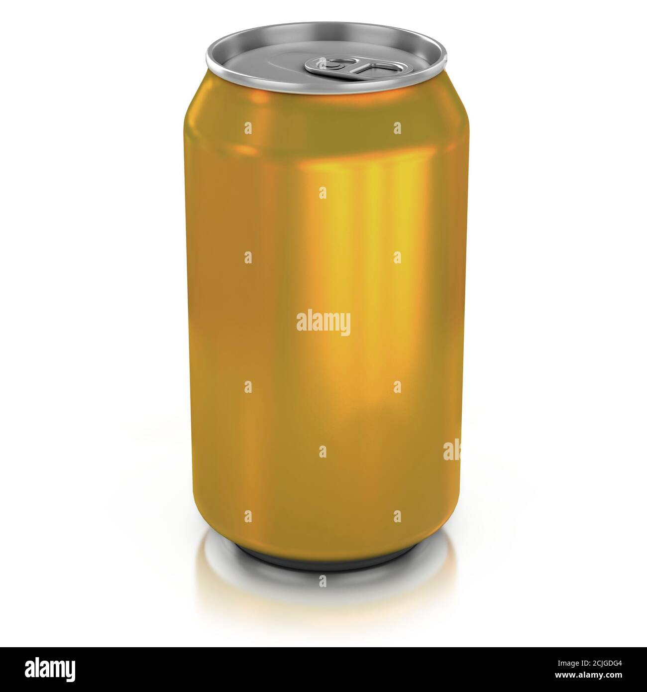 golden aluminium can on a white background 3d illustration Stock Photo ...