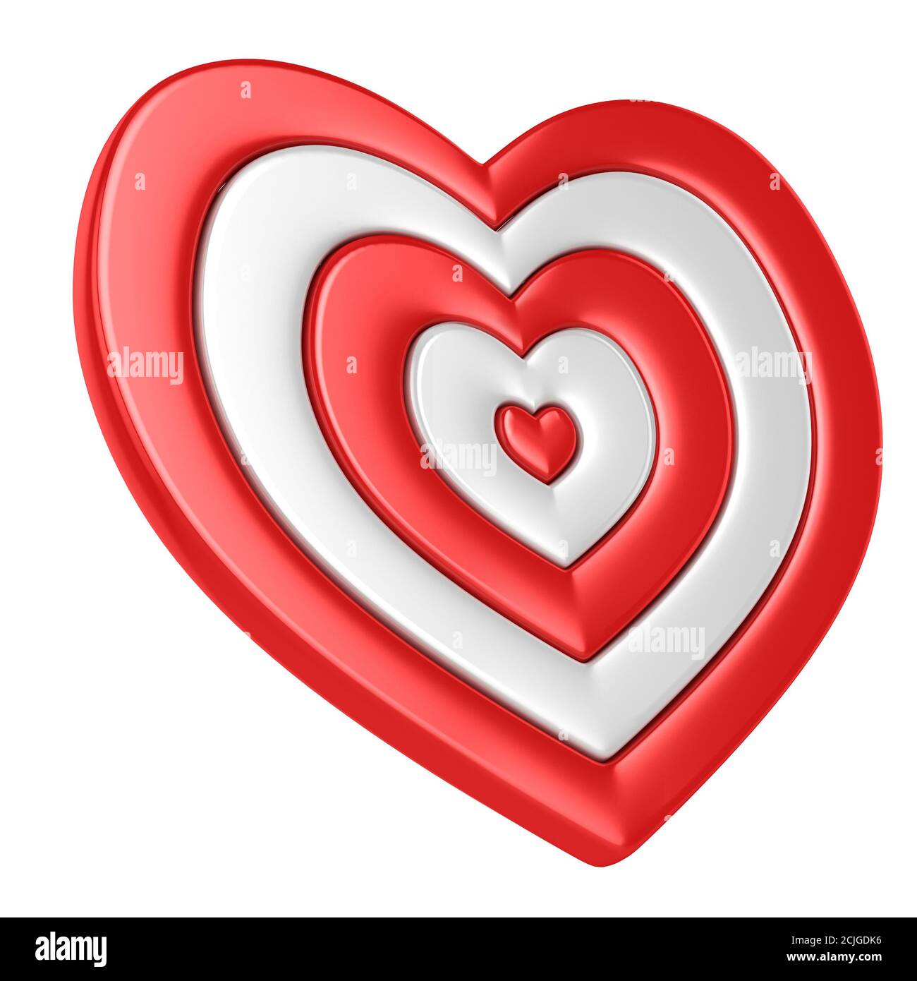 heart shaped target isolated over white 3d illustration Stock Photo - Alamy