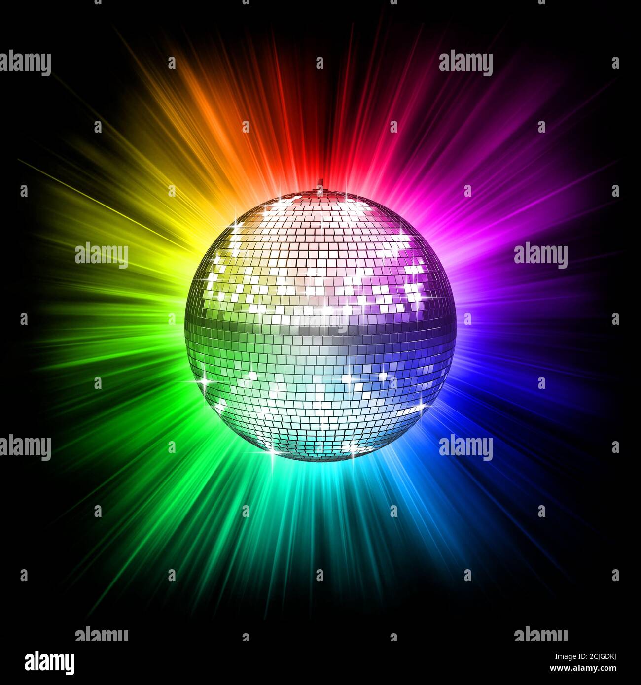 colorful disco ball 3d illustration Stock Photo - Alamy