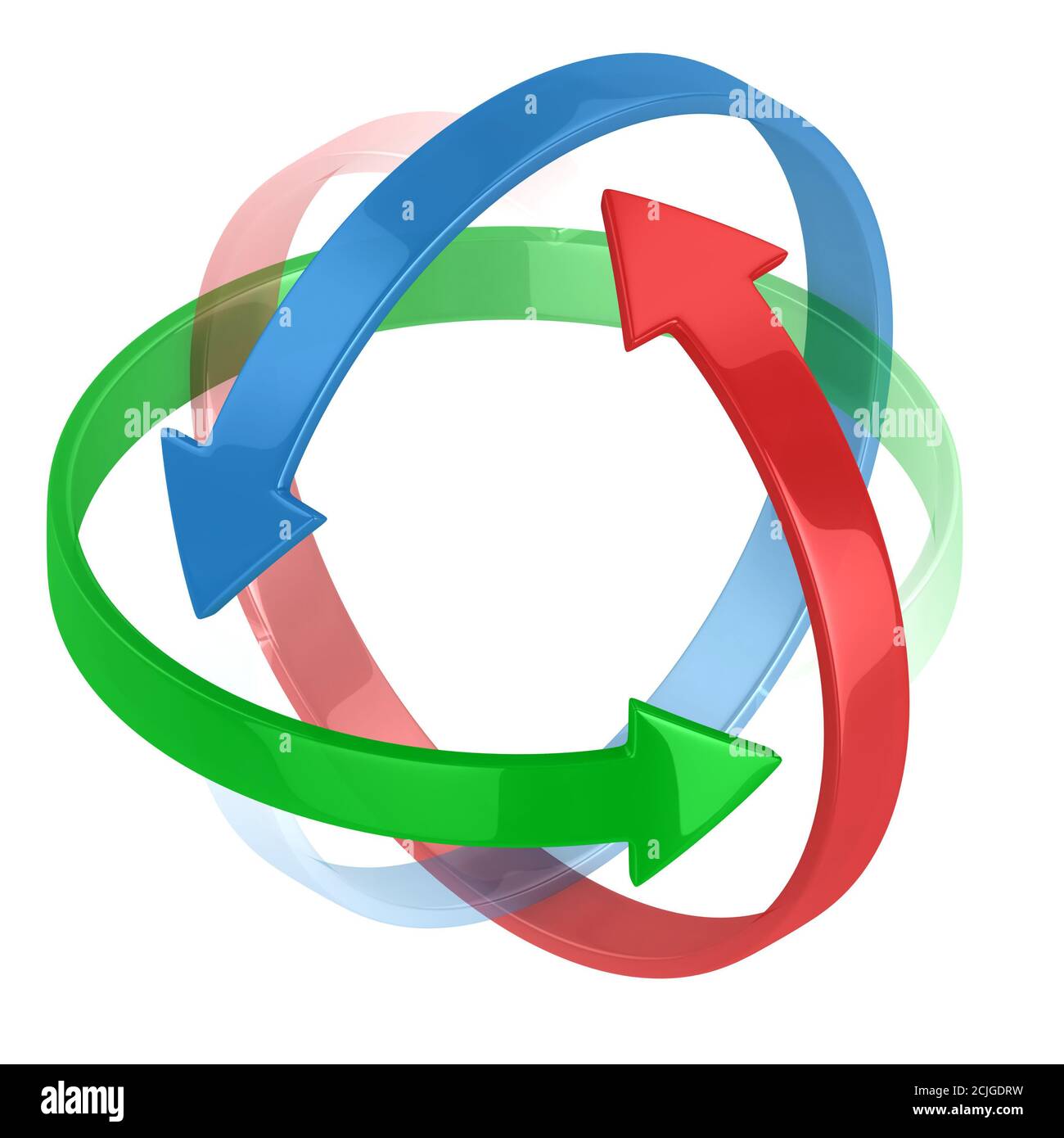 colorful 3d arrows circling around symbolizing protection or motion ...