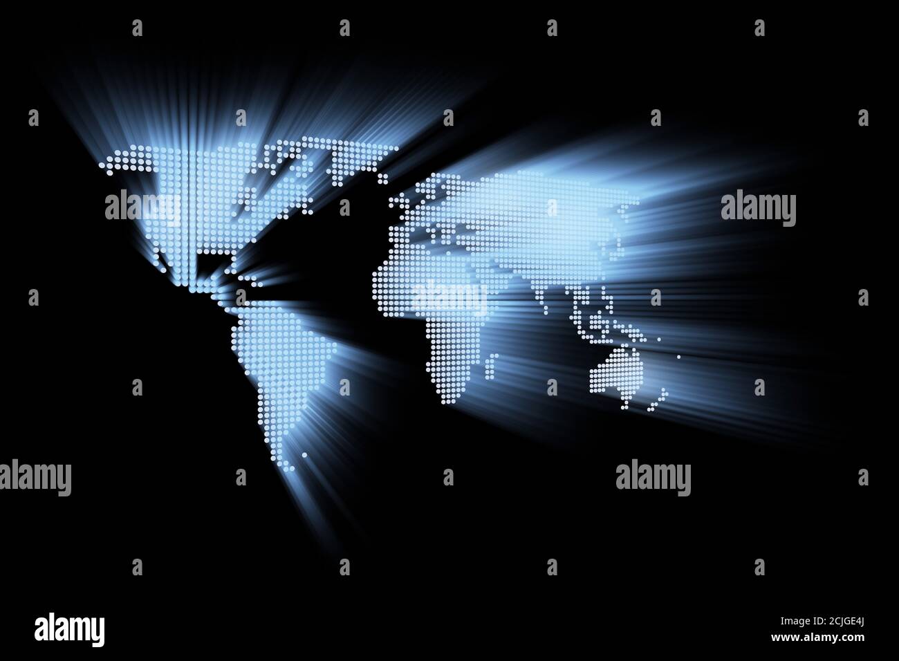 abstract glowing hi-tech world map as background Stock Photo - Alamy