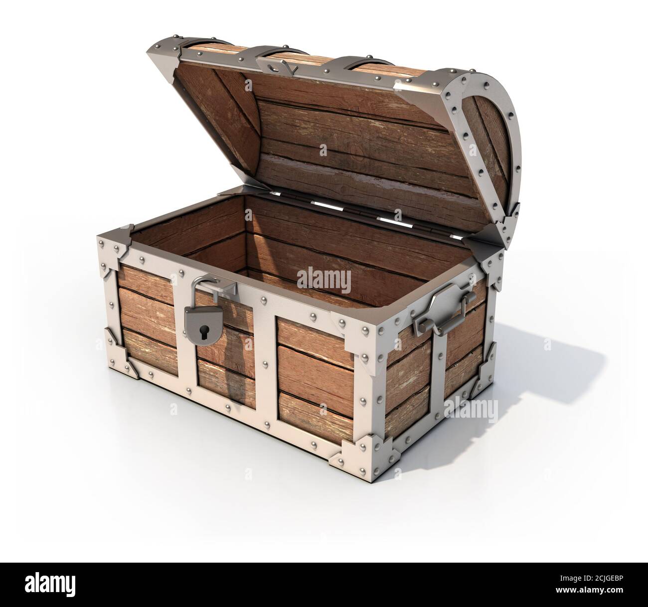 empty treasure chest 3d illustration Stock Photo - Alamy