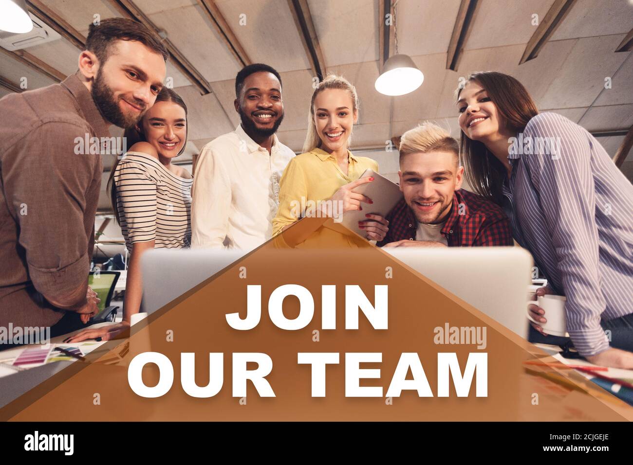 Join Our Team Concept. Young Business People Making Video Call During ...