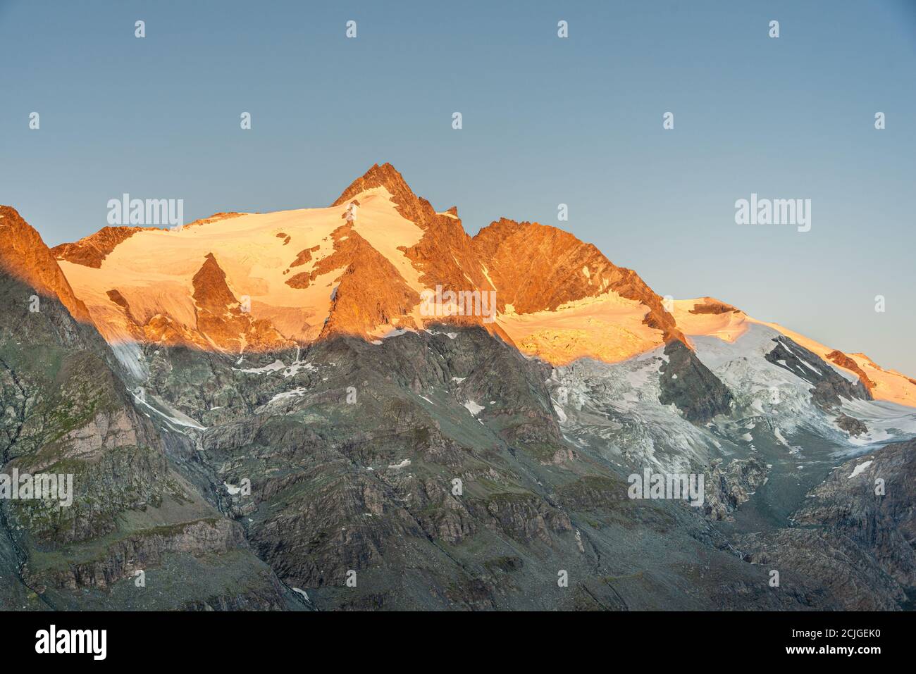 Breathtaking Sunrise over Grossglockner summit, Peak and Pasterze in ...