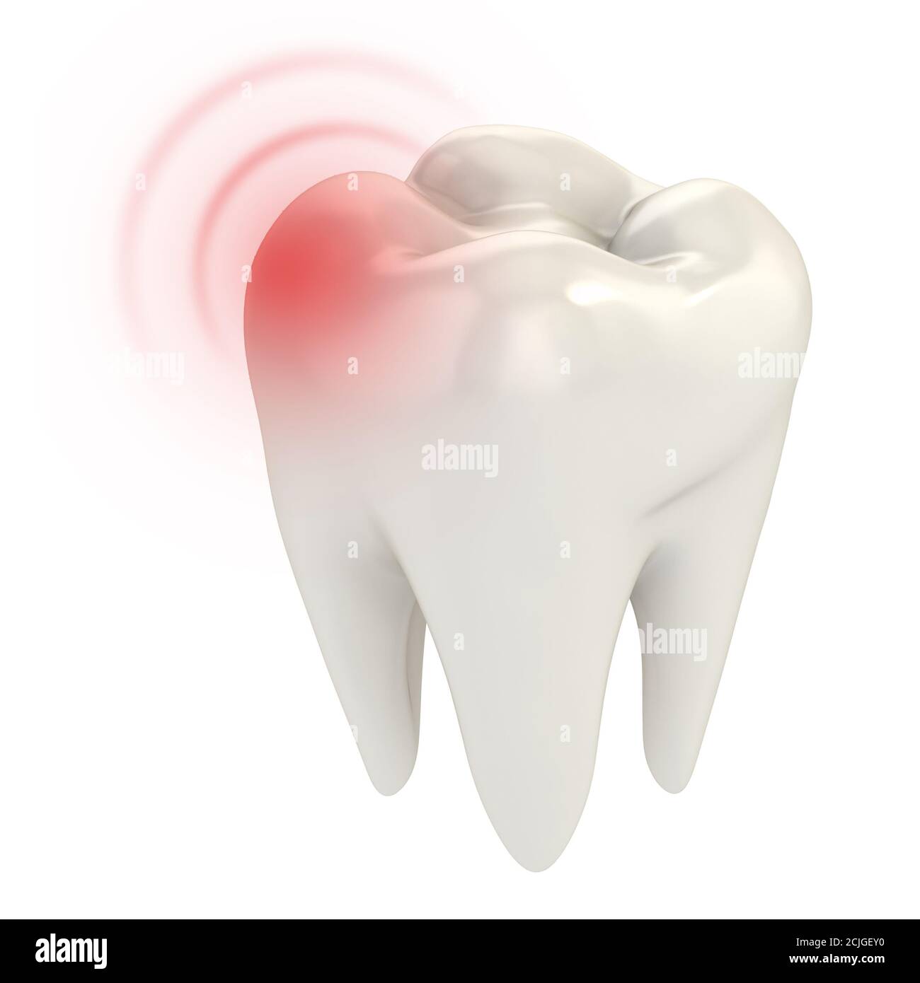 toothache 3d concept on white background Stock Photo - Alamy