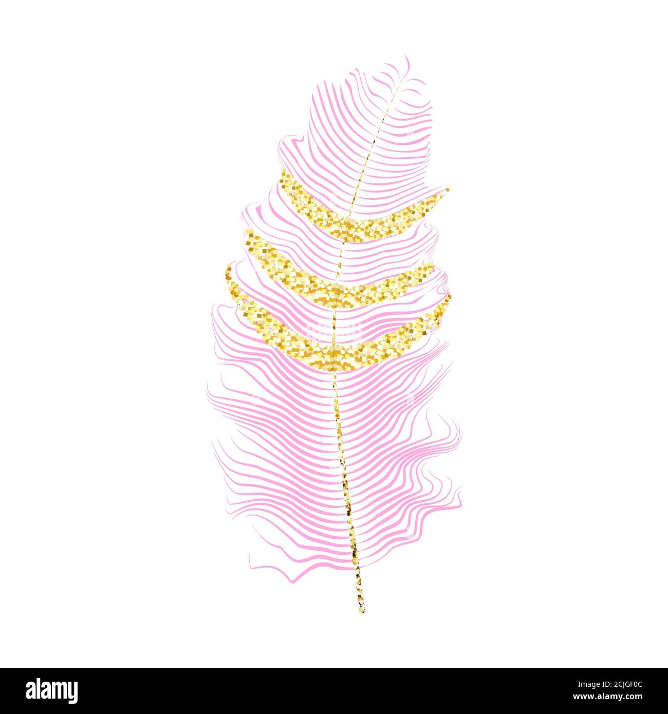 Silver and gold glitter feathers.Boho style elements,tattoo template ...
