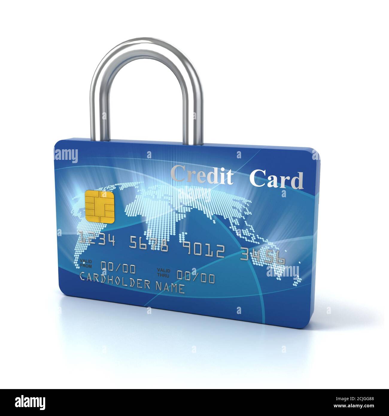 credit card padlock 3d concept Stock Photo - Alamy