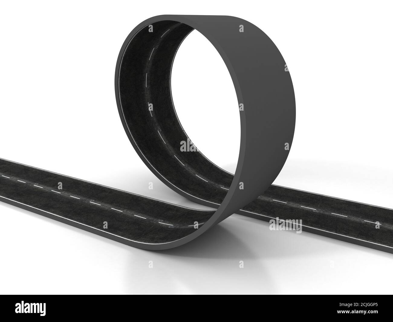 Road loop on white background 3d illustration Stock Photo - Alamy