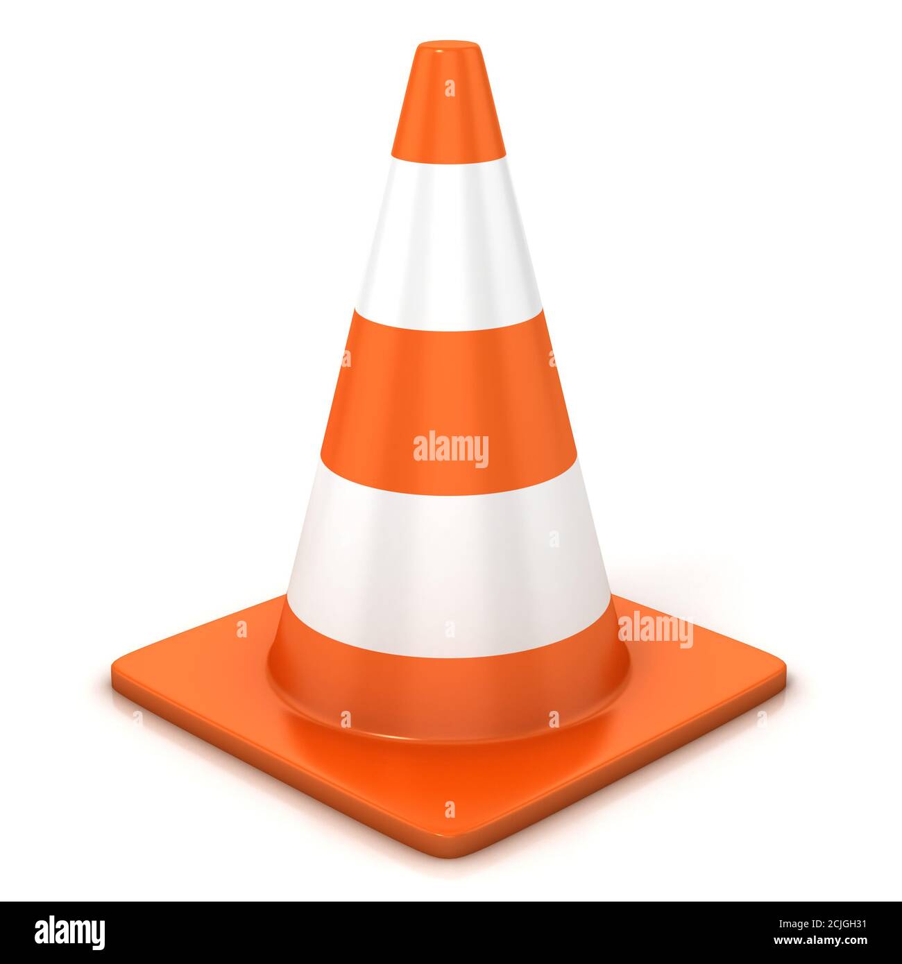 traffic cone on white background 3d illustration Stock Photo - Alamy
