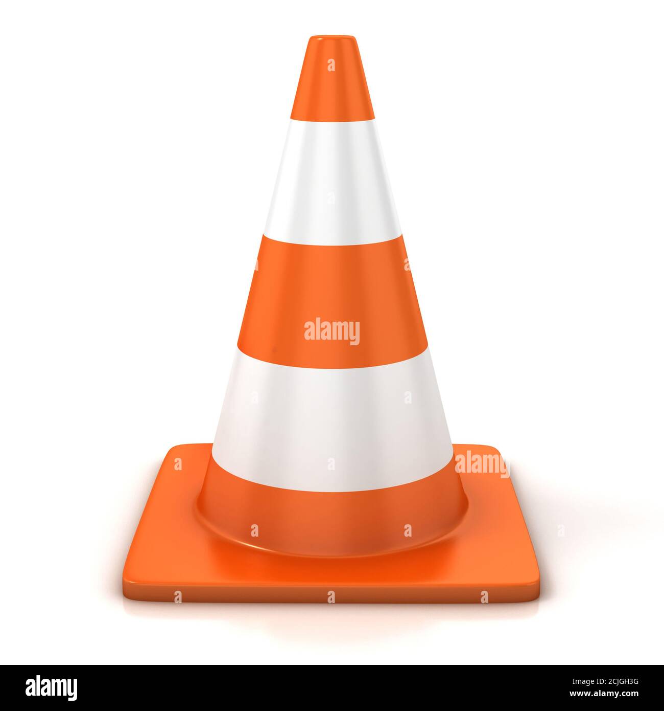 traffic cone on white background 3d illustration Stock Photo - Alamy