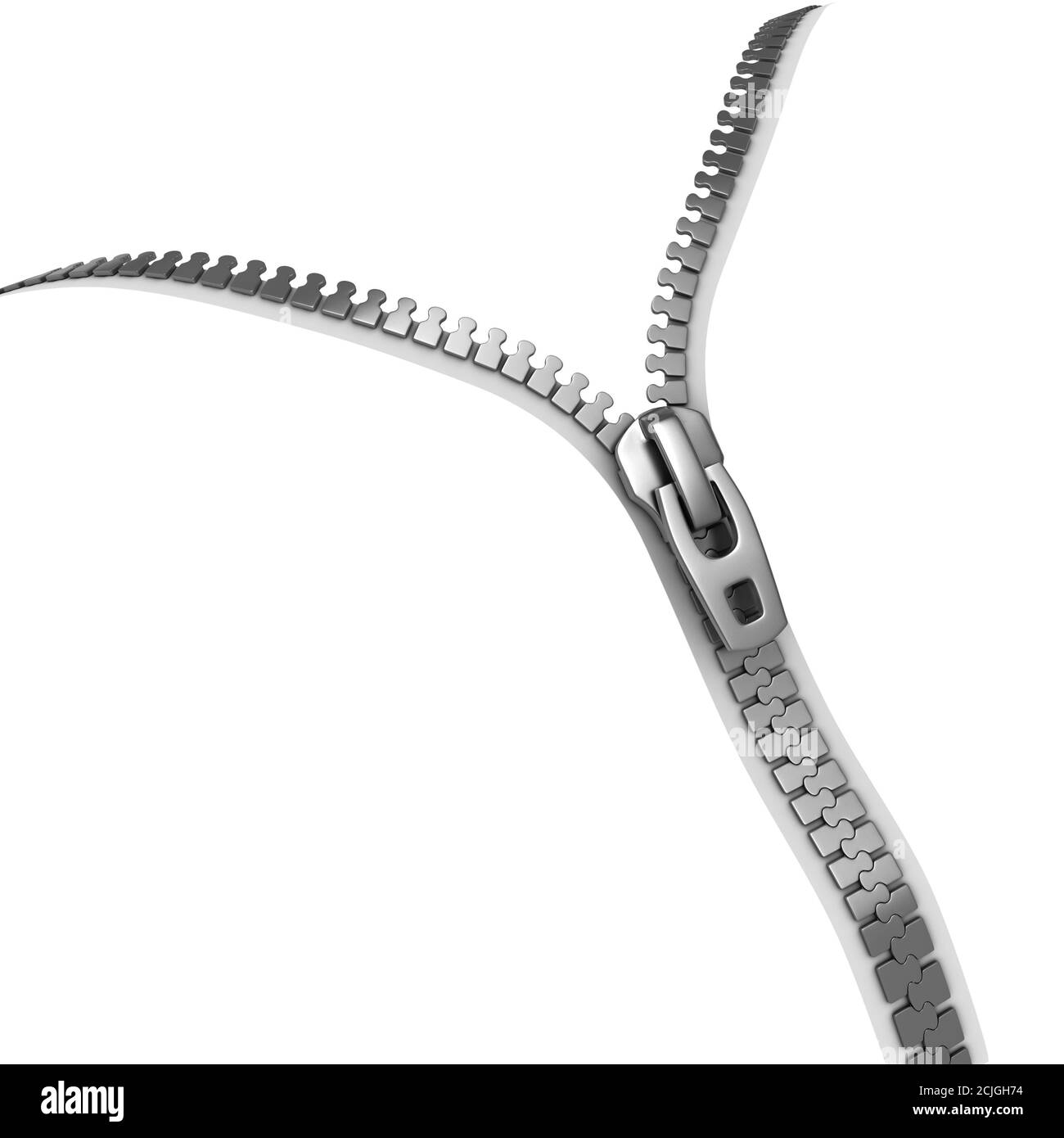 zipper isolated on white 3d rendering Stock Photo - Alamy