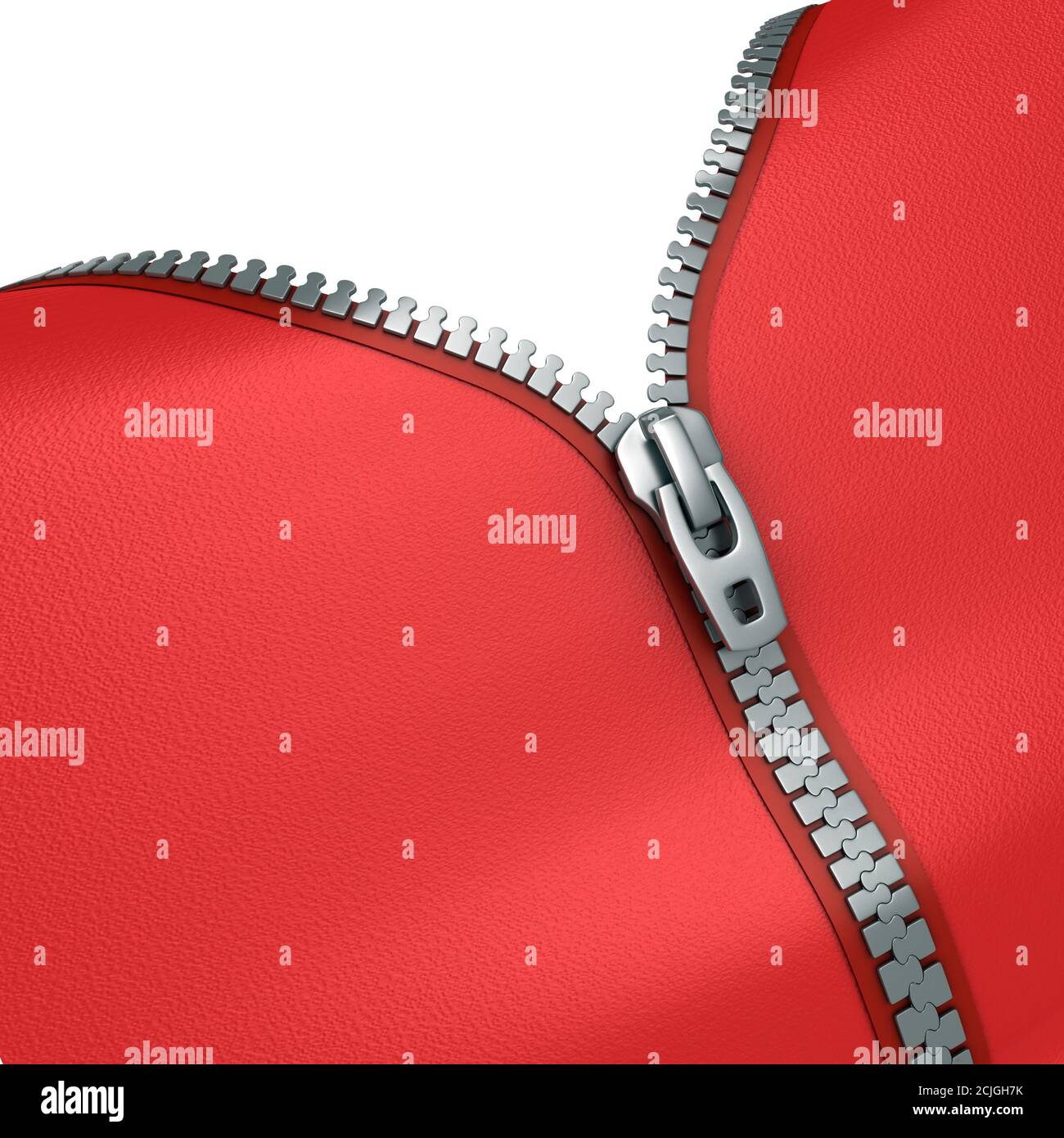 zipper isolated on white 3d rendering Stock Photo - Alamy